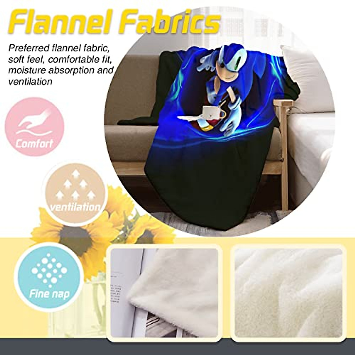 Cartoon Blanket Ultra-Soft Throw Blanket Pillow Cover Fleece Blanket Cozy Bed Throws Couch Sofa Fluffy Flannel Blanket Throws 50x60 Inches