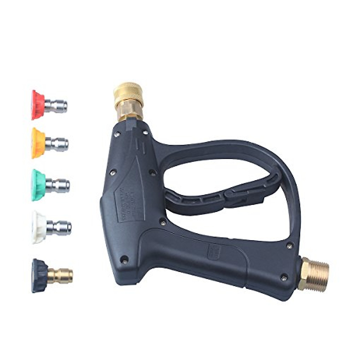 DUSICHIN DUS-220 Short Wand High Pressure Washer Handle Gun 3000 PSI Max 5 Pressure Power Washer Nozzles Tips