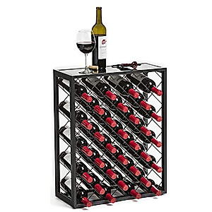 Creative Simplicity 23 Bottle Wood Wine Rack Home Bar Storage Display Shelves Kitchen Decor Modern Wood Wine Racks J1030, PIBM