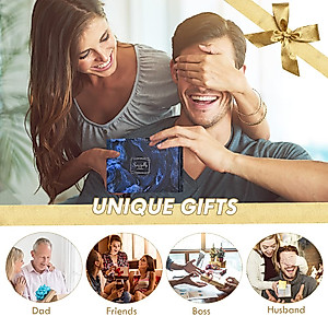 Whiskey Stones Set, Dice Reusable Stainless Steel Metal Ice Cube, Whiskey Bourbon Gifts for Men,Stocking Stuffers,Unique Christmas Birthday Gifts for Dad Him Boyfriend Boss,Silver Set of 8