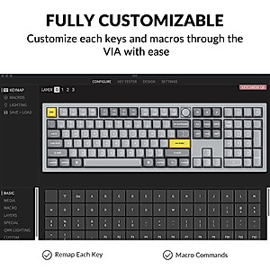 Keychron Q6 Wired Custom Mechanical Keyboard Knob Version, Full-Size QMK/VIA Programmable Macro with Hot-swappable Gateron G Pro Red Switch Double Gasket Compatible with Mac Windows Linux (Grey)