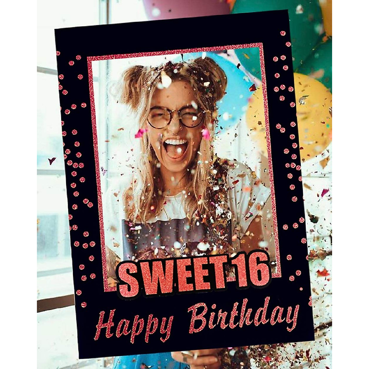 LaVenty Rose Gold 16th Birthday Party Photo Booth Props 16th Birthday Photo Frame Birthday Photo Frame