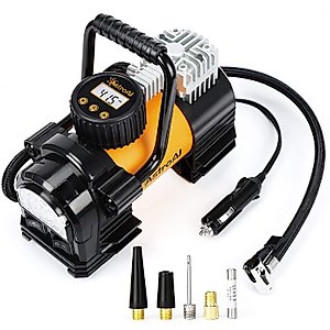 AstroAI Tire Inflator Air Compressor Portable Air Pump for Car Tires 12V DC Digital Tire Pump 150PSI with Emergency LED Light for Cars, Trucks, Motorcycles and Other Inflatables