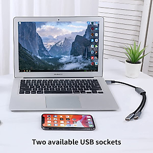 belipro USB 3.0 Splitter Y Cable 3Ft, USB 1 Male to 2 Female Connector, Data and Charger Power Splitter Adapter for Mac, Laptop, Printer, and More USB-Enabled Devices.Grey