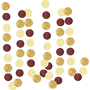 Burgundy Gold Birthday Party Decorations for Women Fall/Burgundy Gold Balloons/Big Size Tissue Pom Pom/Wedding/Fall Bridal Shower Decorations Retirement/Graduation Decorations Maroon Gold Class of 2023/FSU ASU Graduation