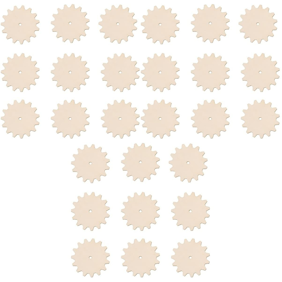 Homoyoyo 30 Pcs DIY Wood Craft Wood Cutouts Wooden Chips Wood Embellishment Unfinished Wood Ornaments Wooden Steampunk Gears Wood Slice Wood Circles for Crafts Wood Grain Wood Crafts Bamboo