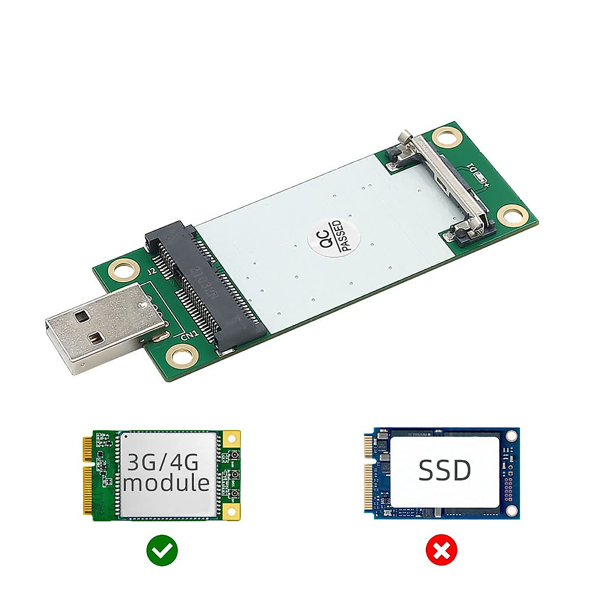 Mini PCI-E to USB Adapter with SIM Card Slot for Module Transfer to USB Interface