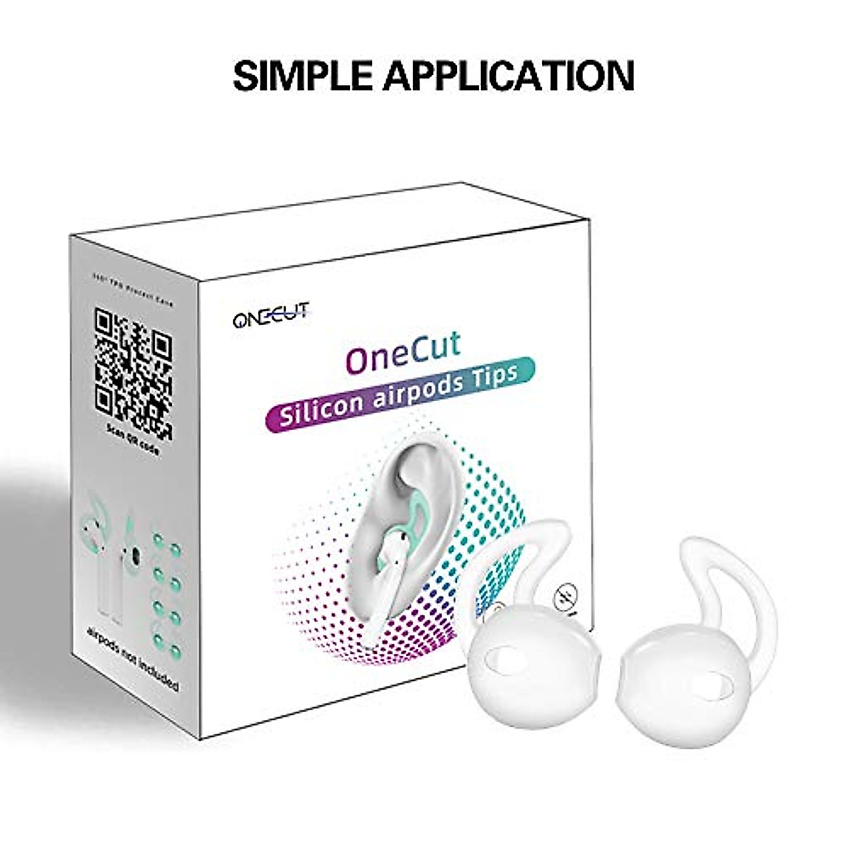 OneCut 5 Pairs Silicone Ear Tips Compatible for AirPods 1&2,Silicone Soft Anti-Slip Sport Earbud Tips, Anti-Drop Ear Hook Gel Headphones Earphones Protective Accessories Tips (Clear)