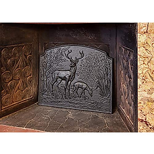 Minuteman International Deer Cast Iron Fireback, Black