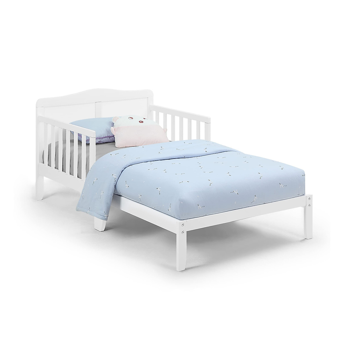 Olive & Opie Birdie Toddler Bed in White and White
