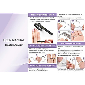 100 Pcs Ring Size Adjuster with Ring Size Measuring Tool for Loose Rings, Plug-in Invisible Ring Spiral Silicone Tightener EVA Foam Ring Size Adjuster Set with Polishing Cloth Fit Any Rings Sizes.