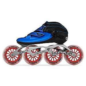 Bont Inline Speed Skating Racing Package - Luna Skate Boot + 2PF 6061 Frame + Elemental Wheels + ABEC7 Bearings - Youth - Boys - Girls - Men - Women (Blue, 37/5)