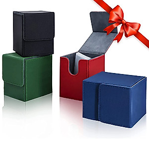 CLOVERCAT 4 Pack Card Deck Box, Holding Capacity 400 Pcs PVC Card Protective Sleeves Card Holder for Magic/Yugioh/TCG