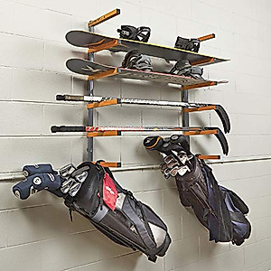 Bora Wood Organizer and Lumber Storage Metal Rack with 6-Level Wall Mount – Indoor and Outdoor Use, In Orange | PBR-001