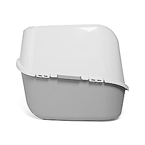 So Phresh Grey Jumbo Enclosed Cat Litter Box, 23" L X 19" W X 19" H