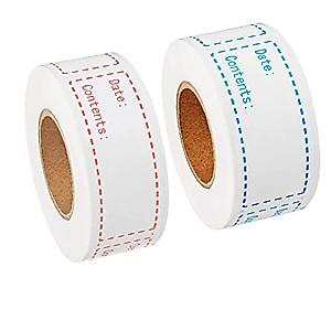 250PCS Removable Freezer Labels for Food Containers Food Storage Stickers 1x3 Inch Kitchen Date Roll Freezer Labels Self-Adhesive Date Labels Waterproof Oil-Resistant Paper Label for Food containers