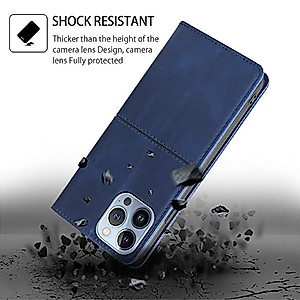 Fansipro Wallet Folio Case for Oppo Reno 6 PRO 5G Snapdragon Edition, Premium PU Leather Slim Fit Cover, 2 Card Slots, Exact Cutouts, Blue