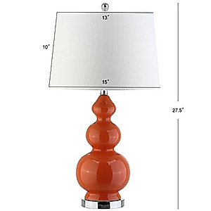 JONATHAN Y JYL4023A Bowen 27.5" Ceramic LED Table Lamp Contemporary Transitional Bedside Desk Nightstand Lamp for Bedroom Living Room Office College Bookcase LED Bulb Included, Coral