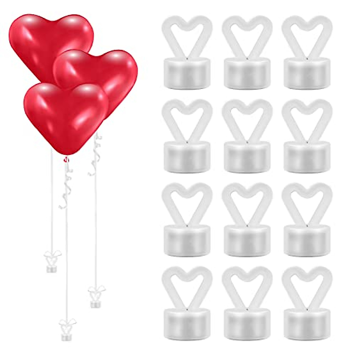 Balloon Weights, 12PCS Metallic Balloon Weights Balloon Table Centerpiece White Balloon Weights Balloon Holders Balloon Weights Pack of 12 for Table Wedding Christmas Birthday Party