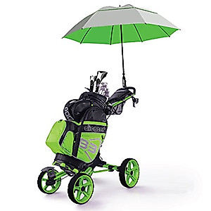 SunTek 68” Golf Umbrella, Windproof & Waterproof Umbrellas with Vented Double Canopy, Reflective UV Protection, Large Umbrella for Golf, Sport & Travel (Silver/Green)