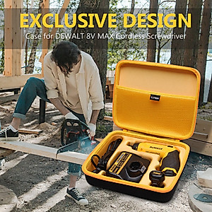 LTGEM Case Compatible with DEWALT DCF680N2 8V MAX Cordless Screwdriver, Batteries and Charger, Case Only