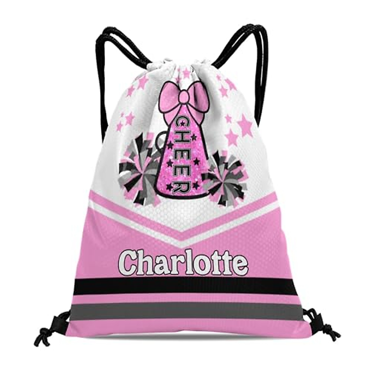 Pink Cheer Cheerleaders Drawstring Bag Gym String Bag Sackpack Backpack for Women Men