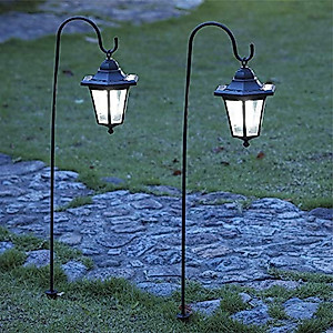 MAGGIFT Upgrade Hanging Solar Lights Garden Decorations, 37.8 Inch Dual Use Shepherd Hook Lights with 2 Shepherd Hooks Outdoor Yard Front Porch Decor Solar Coach Lights, 2 Pack