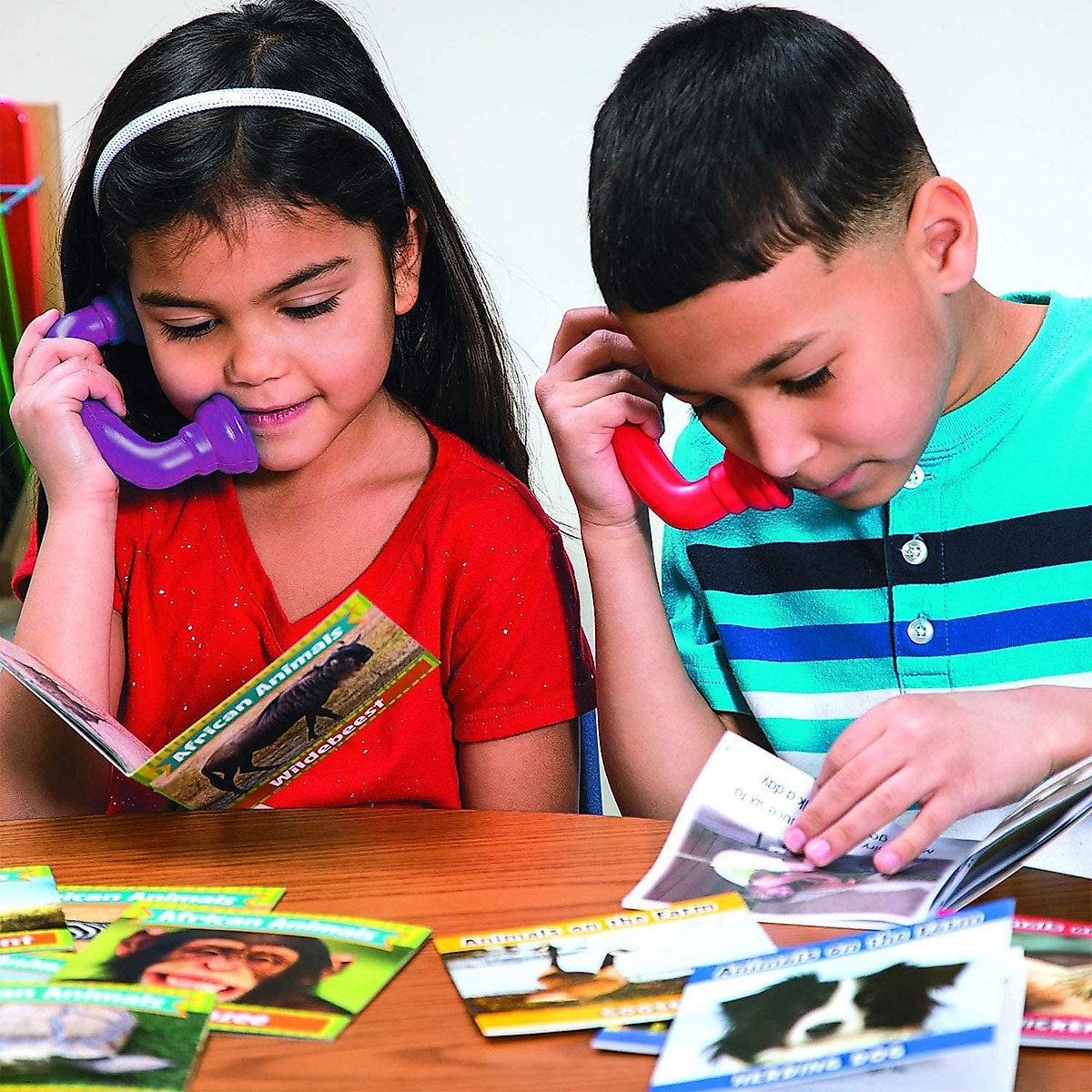 4E's Novelty Whisper Phones for Reading - Pack of 4 - Auditory Feedback, Hear Myself Sound Phone - Accelerate Reading Fluency, Comprehension & Pronunciation - Speech Therapy Materials Toys