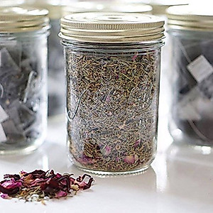 Le Parfait Familia Wiss Terrine Wide Mouth French Glass Jar w/Airtight 2-Piece System Gold Lids | Ideal for Food Storage, Canning, Meal Prep, Cake Jar & DIY Crafts | 24oz Pint/Half (Pack of 6) 750ml