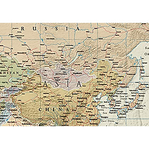 Swiftmaps 18" x 27" World Map Contemporary Premier Wall Map Poster Mural, Laminated, Made in the USA