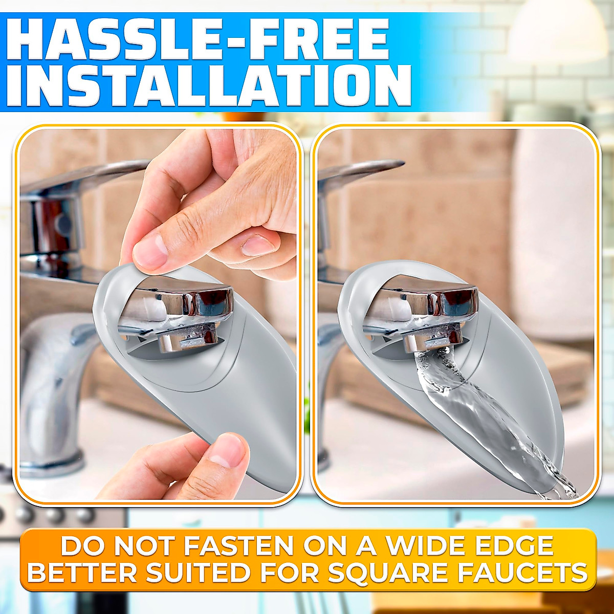 Toddler Faucet Extender for Bathroom Sink - 3Pcs Extension Faucet Cover Bathtub Baby Sink Attachment for Washing Face Hand Washing - Long Extend Water Faucet Extender Toddler Sink Fun Gadgets