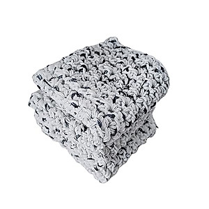 Black White Dish Cloth Set of 3 Handmade Crochet Wash Cloths Organic Cotton Eco Friendly Dish Rags