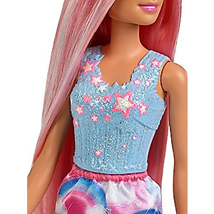 ​Barbie Dreamtopia, Rainbow Princess Doll with Extra-Long Pink Hair, Plus Hairbrush, for 3 to 7 Year Olds