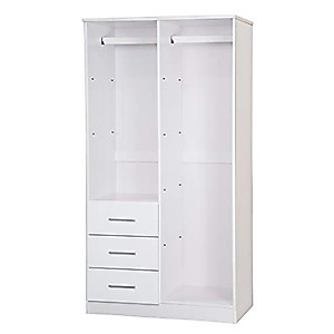 Palace Imports Metro 100% Solid Wood Wardrobe with Mirror, White