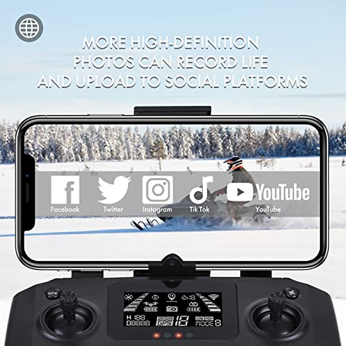 NMY Drones with Camera for Adults 4k, 5G WIFI FPV Transmission Drone, 40mins Flight Time on 2 Batteries, Brushless Motor, Mobile Phone Control, Multiple Flight Modes, Suitable for Beginners,Grey