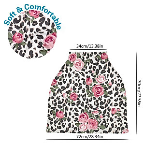 Nursing Cover Breastfeeding Scarf Rose Leopard Cheetah- Baby Car Seat Covers, Stroller Cover, Carseat Canopy (j)