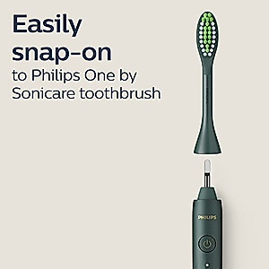 Philips One by Sonicare Rechargeable Toothbrush, Sage, HY1200/08 with Philips One by Sonicare 2pk Brush Heads, Green BH1022/08