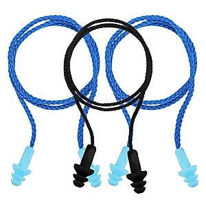 Bememo 20 Pairs Corded Ear Plugs Reusable Silicone Earplugs with String Noise Cancelling Hearing Protection for Sleep Work Shooting