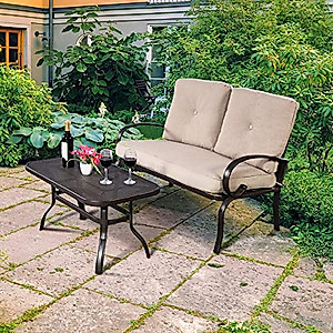 9rit_shop Perfect Patio, Garden, Lawn, Deck, Poolside and Other Outdoors 2 pcs Cushioned Coffee Table Seat