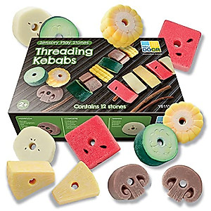 Yellow Door Sensory Play Stones, Threading Kebabs