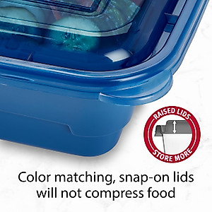 GoodCook Meal Prep 3 Cup Square, 20-Piece, Blue, Made without BPA