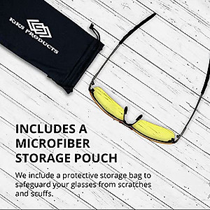 KiKS Products Night Driving Glasses for Men, Polarized Night Vision Glasses For Men, Risk-Reducing Anti-Glare Glasses With UV400 Polarized Lens Sport Frame with Microfiber Storage Bag