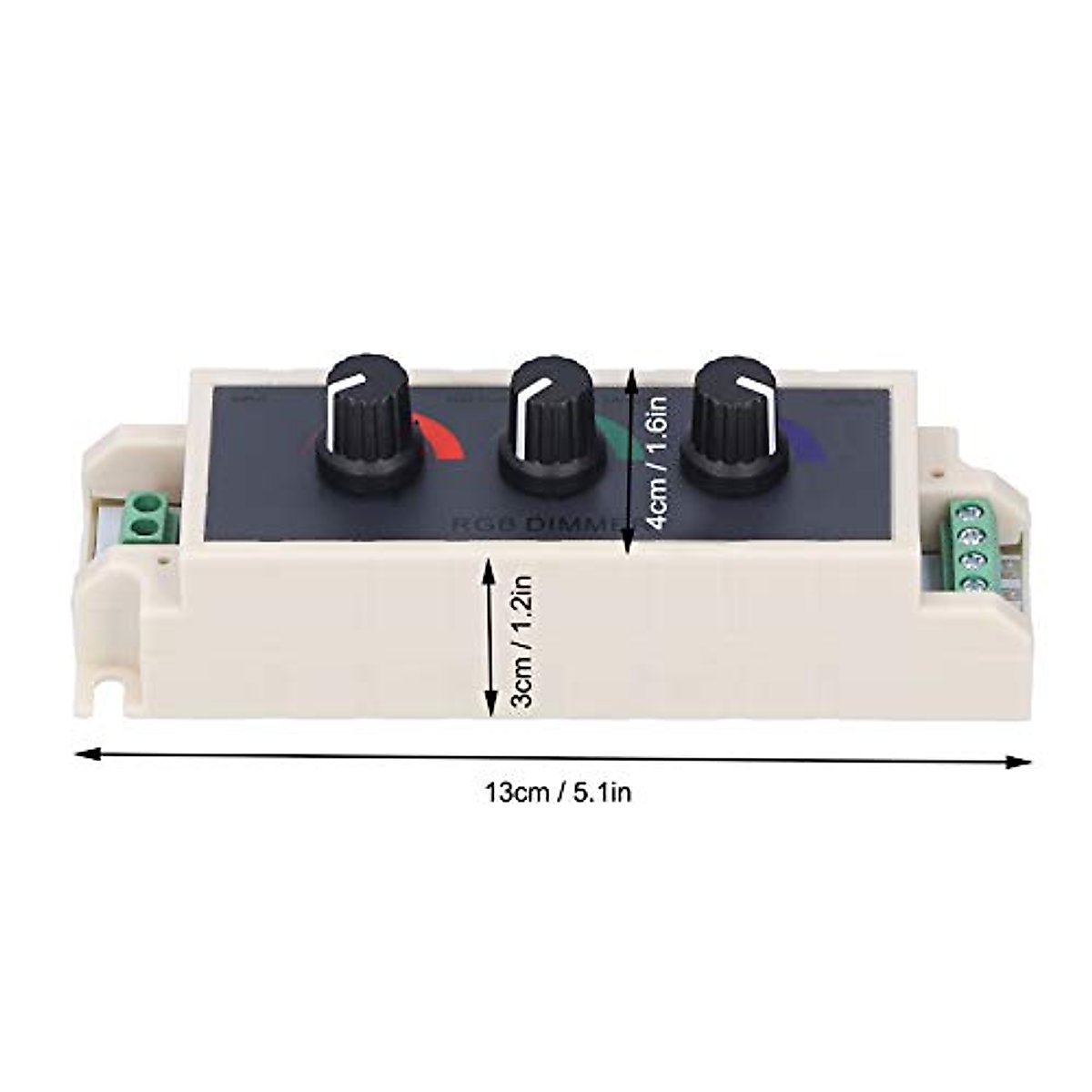 AUHX RGB Controller, 3‑Channel Adjustable RGB Knob Dimmer, for RGB Modules LED Strip Light