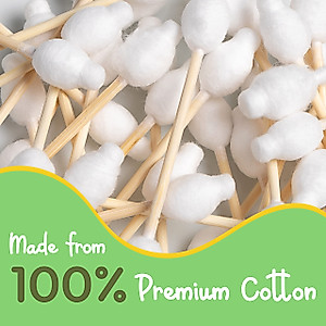 Baby Cotton Swabs 220 Count | Biodegradable & Organic Wooden Cotton Buds | Double Tipped Safety Ear Sticks | 100% Eco-Friendly & Natural | Perfect for Removing Toddler & Baby Ear Wax