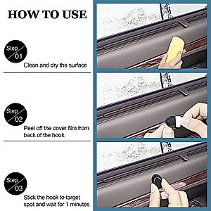 Frienda 15 Pieces Car Black Sticky Hooks Multifunctional Vehicle Adhesive Hooks Hanging Car Storage Hooks for Key USB Cable Earphone Cable Holder Vehicle Decor