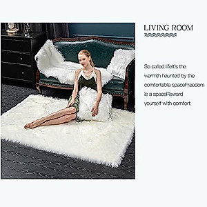 Evaner Carpets - Faux Fur Washable Rug,for Baby Nursery Room, Bedroom, Luxury Home Decor, shag Rug Soft Floor Plush Carpets, Durable Rubber Backing, Rectangle, 24X71 inches,Purple