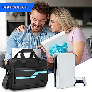 Deegotech Travel Carrying Case Compatible with PS5, Portable Protective Storage Bag for PlayStation5 Console Multiple Pockets for PS5 Disc/Controller/Game Cards & Accessories Tech Gifts for Men