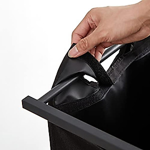 CUANBOZAM Laundry Hamper Cart, 130L Laundry Basket Laundry Sorter 2 Section, Removable Laundry Bags, Pull-Out Laundry Sorter, Metal Frame, Clothes Hamper for Bathroom, Dorm, Laundry Room