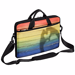 Rainbow Love Print Laptop Computer Bag Waterproof Shoulder Messenger Bag 13-15 inch Durable Laptop Tote Bag with Shoulder Strap Handle Lightweight Crossbody Briefcase