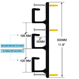 YYST Black Vertical Narrow Corner Coffee Mug Rack Cup Holder - Wall Mounted Storage Display Organizer Hooks for Coffee Mugs, Tea Cups (2)